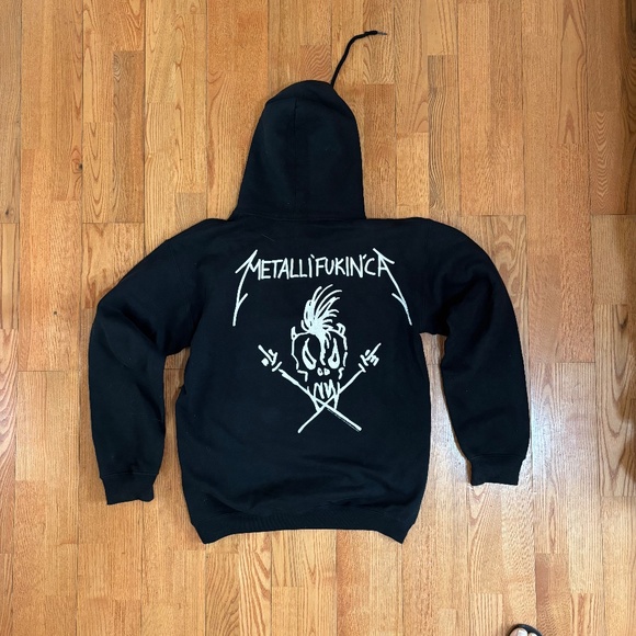 Jackets & Coats | Vintage 6 Metallifukinca Washed Hoodie Metal Band ...
